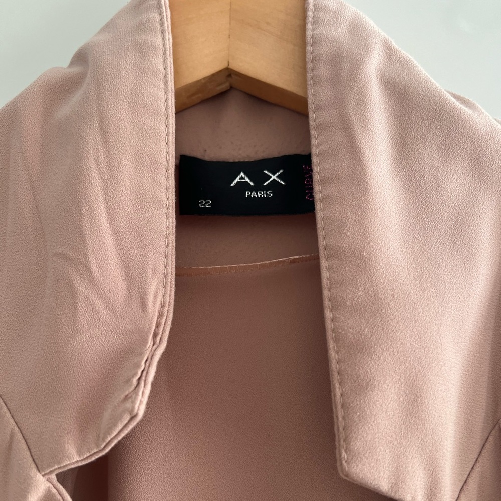 Dusty Pink Beige Neutral Open Front Duster Coat Jacke… - Gem